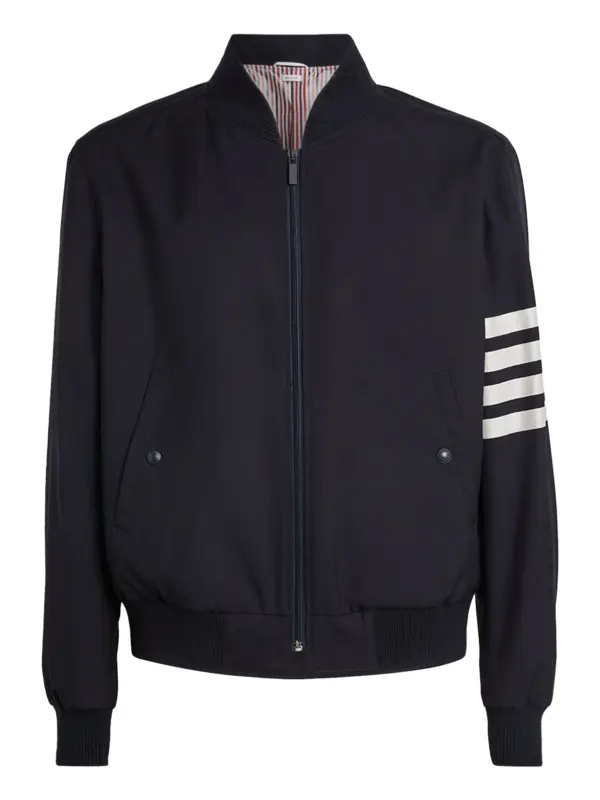 Thom Browne Wool 4-bar Stripe Bomber Jacket - Navy