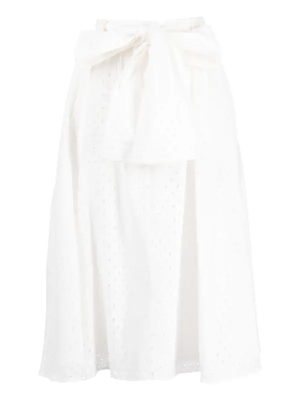 Kenzo Flared Perforated Skirt - White
