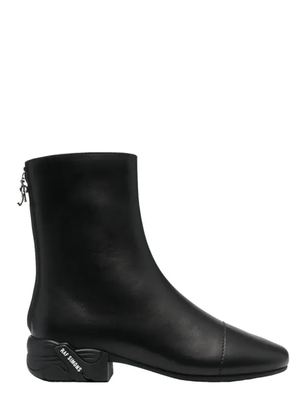 Raf Simons Logo-print Ankle Boots - Black