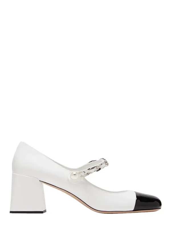Miu Miu Cap-toe Mary Jane Pumps - Bianco Nero