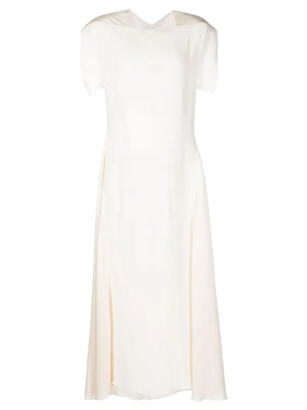 LITKOVSKA Linen Midi Dress - White