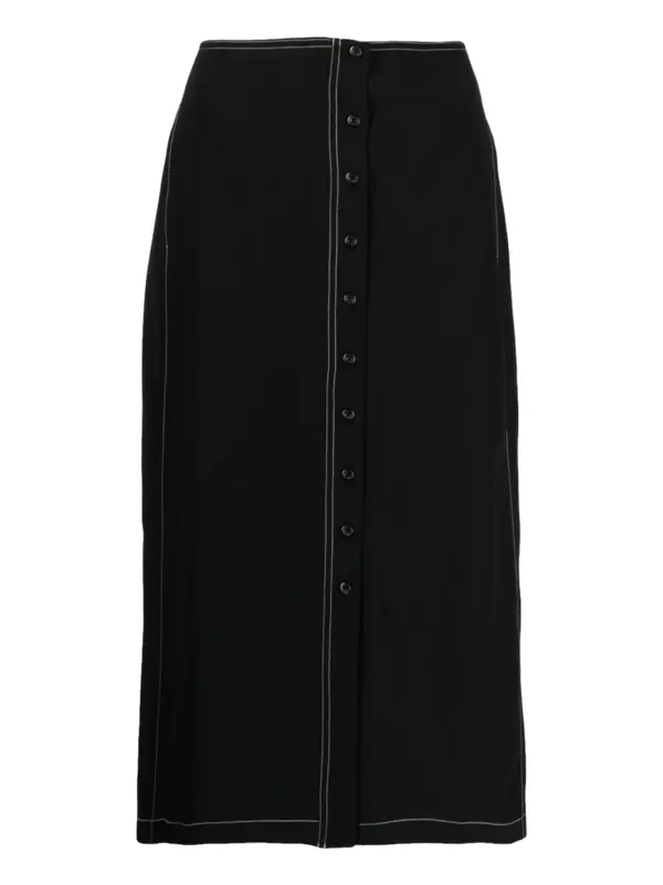 LOW CLASSIC High-waist Midi Skirt - Black