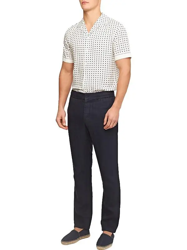 Orlebar Brown Cornell Tailored Fit Linen Trousers - Night Iris Ii