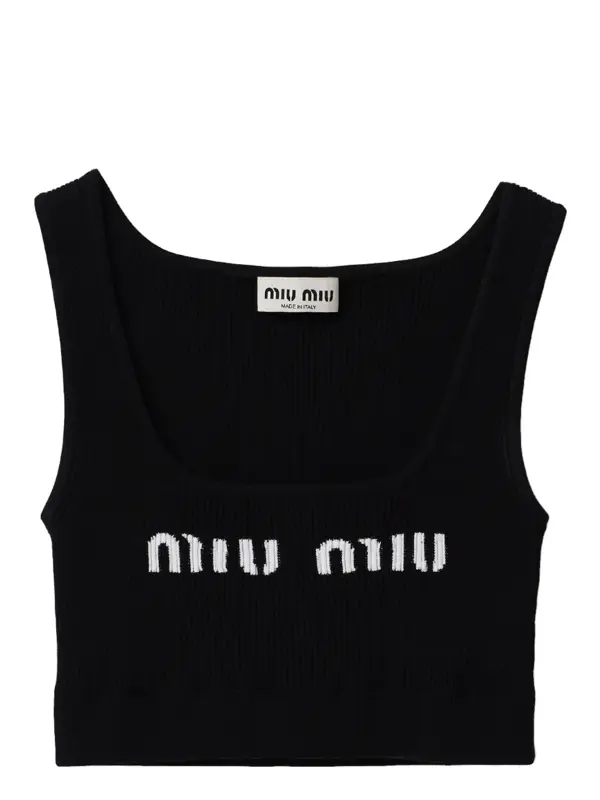 Miu Miu Viscose Top - Black