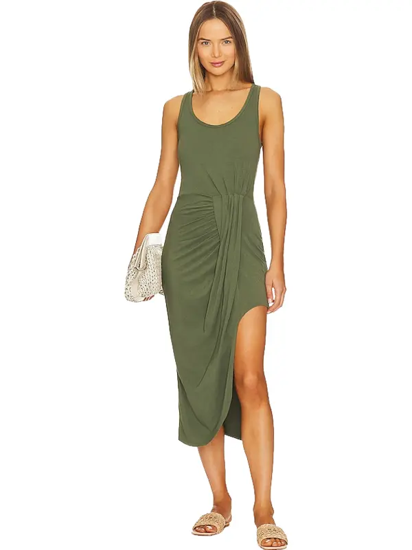 BOBI Faux Wrap Dress - Garden