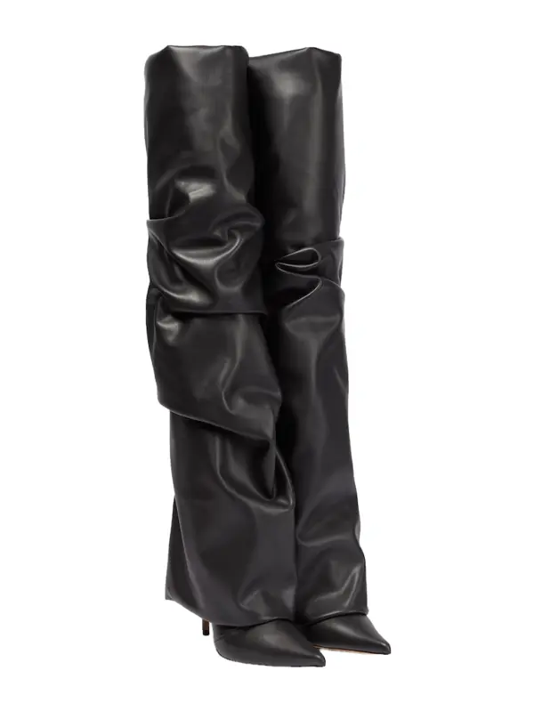 Alexandre Vauthier Faux Leather Over-the-knee Boots - Black