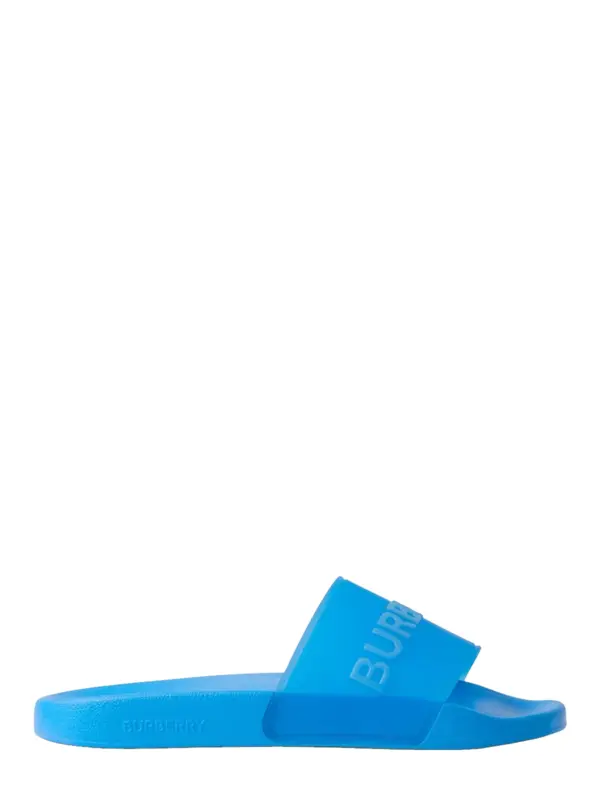 Burberry Logo Detail Open-toe Slides - Blue