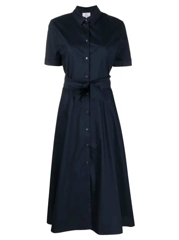 Woolrich Tied-waist Poplin Shirt Dress - Blue