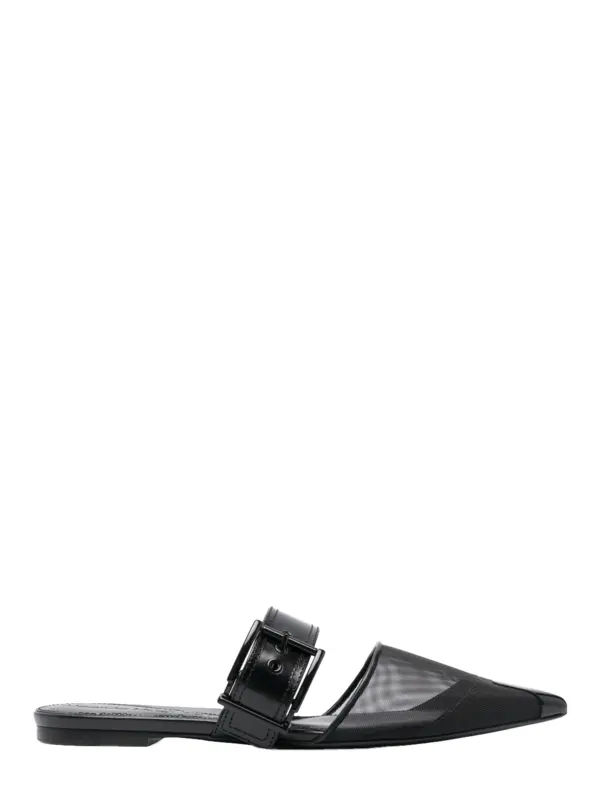Alexander McQueen Punk Point-toe Flat Mules - Black