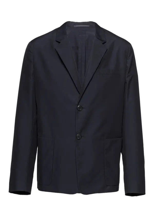 Prada Single-breasted Cotton Jacket - Navy