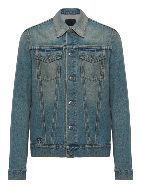 Prada Denim Blouson Jacket - Light Blue