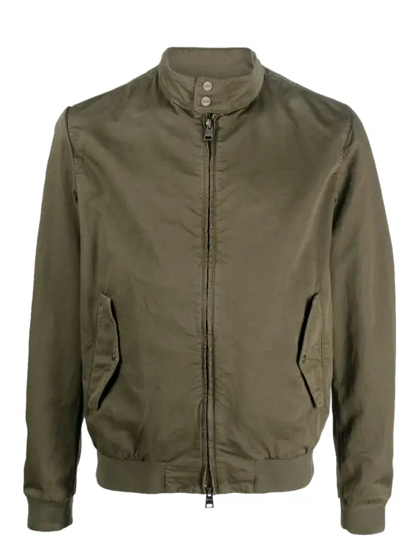 Herno Cotton-linen Bomber Jacket - Green