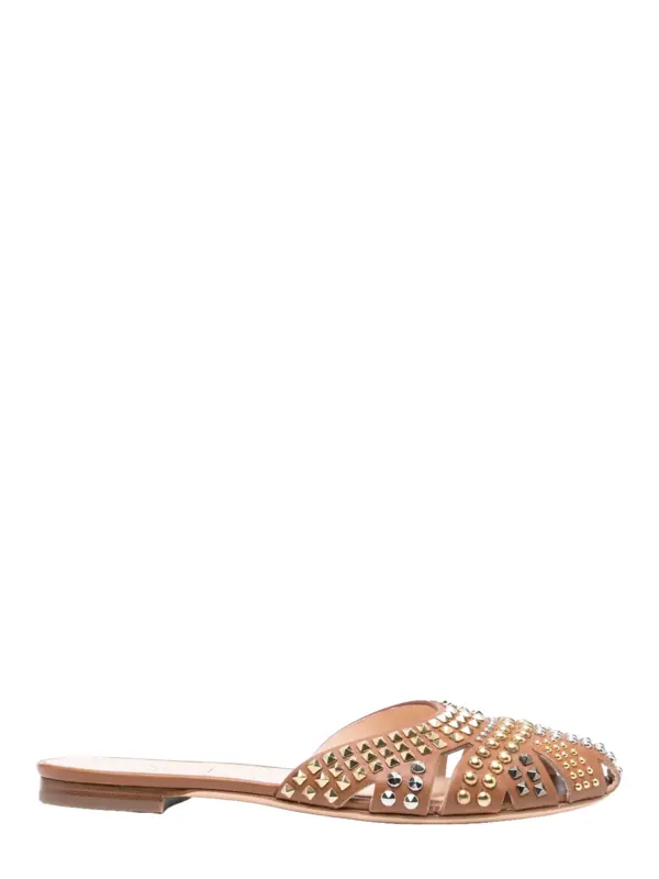 Agl Milly Leather Mules - Brown