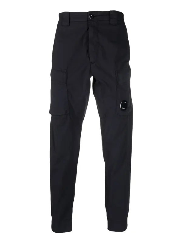 C.P. COMPANY Logo-patch Tapered Trousers - Blue