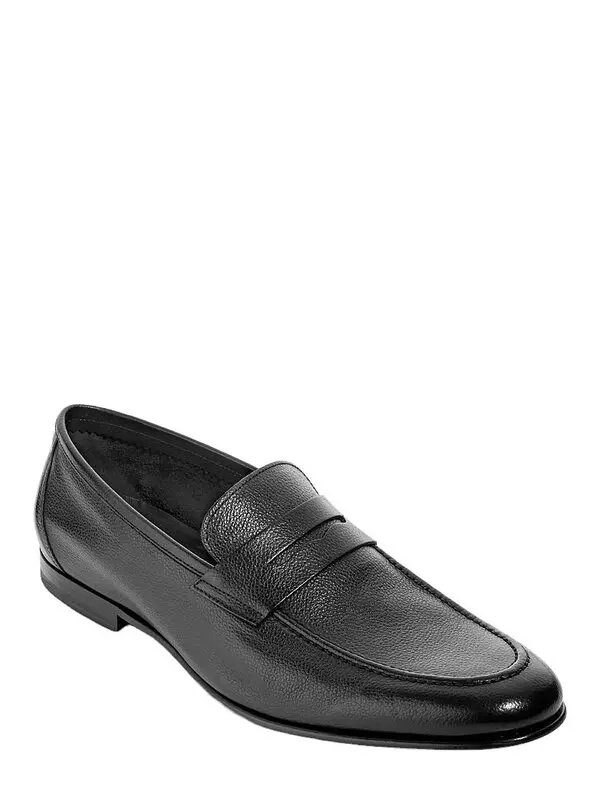 To Boot New York Ravello Penny Loafers - Black Calf