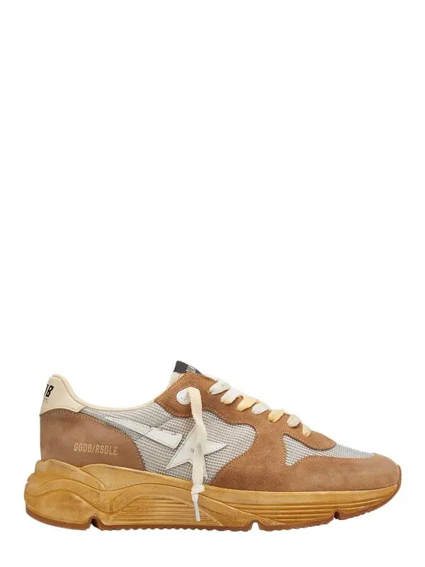 Golden Goose Running Sole Suede And Mesh Sneakers - White/silver