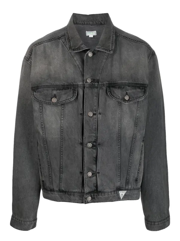 Guess Logo-patch Denim Jacket - Black