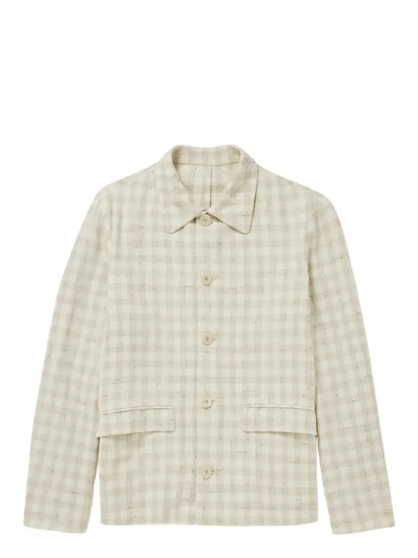 Barena Venezia Pavegia Gingham Woven Jacket - Neutrals