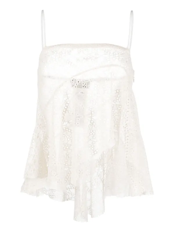 Dsquared2 Broderie-anglaise Draped Strapless Top - Neutrals
