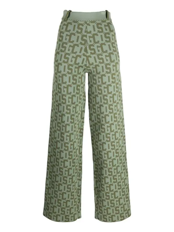 Gcds Monogram Knit Trousers - Green