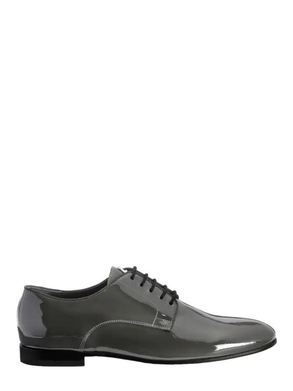GIUSEPPE ZANOTTI Patent-leather Lace-up Loafers - Grey