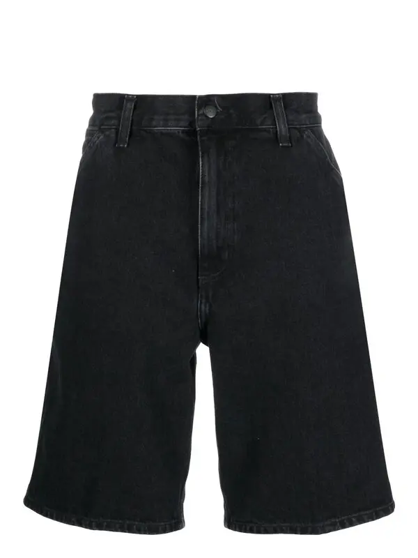Carhartt Work In Progress Logo-patch Denim Cargo Shorts - Black