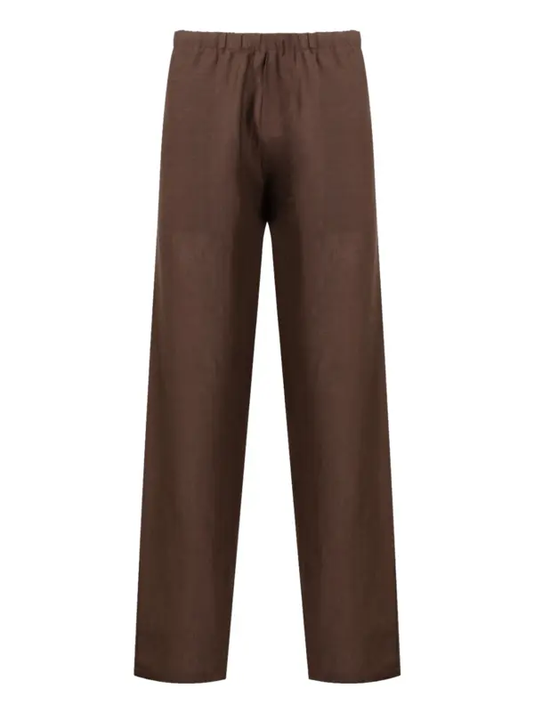 AMIR SLAMA Linen Trousers - Brown