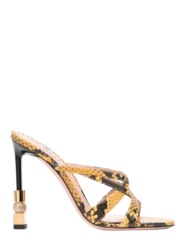 Bally 110mm Snakeskin-print Sandals - Yellow