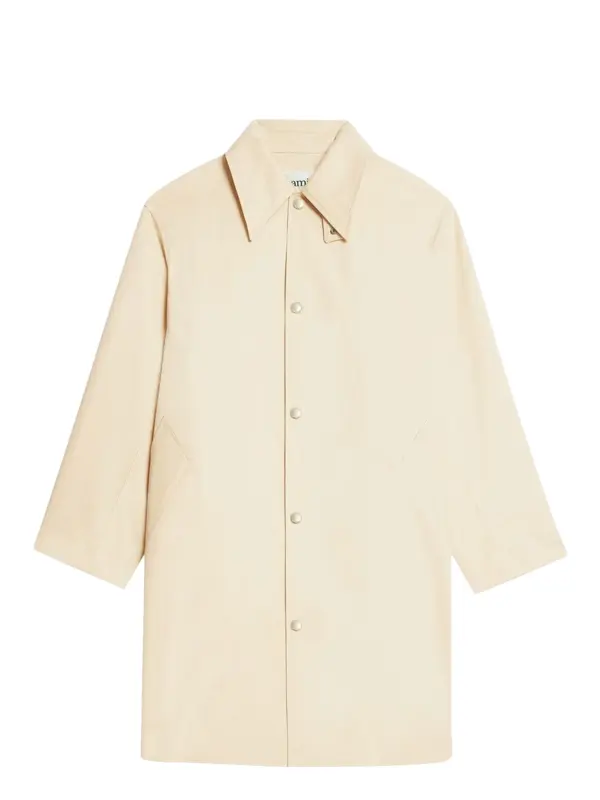 Ami Single-breasted Coat - Neutrals