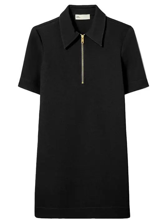 Tory Burch Crepe Polo A-line Dress - Black