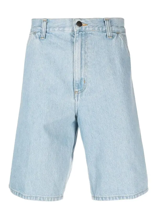 Carhartt Work In Progress Logo-patch Denim Cargo Shorts - Blue