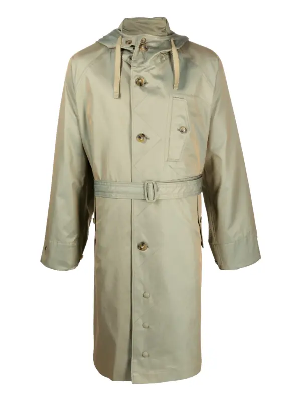 BARACUTA Metallic-finish Trench Coat - Green