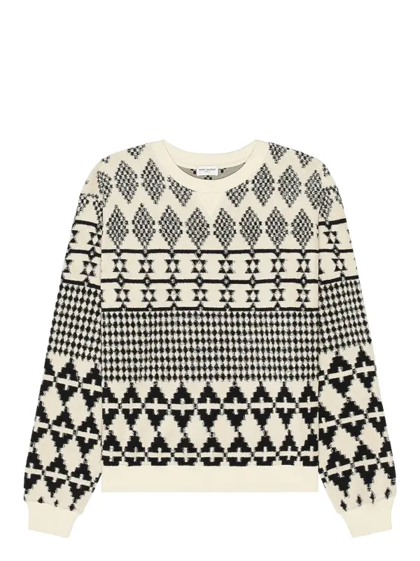 Saint Laurent Raglan Sweater - Naturel & Noir