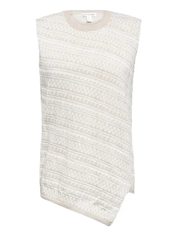 Comme Des Garçons Intarsia-knit Wool Sweater Vest - Beige