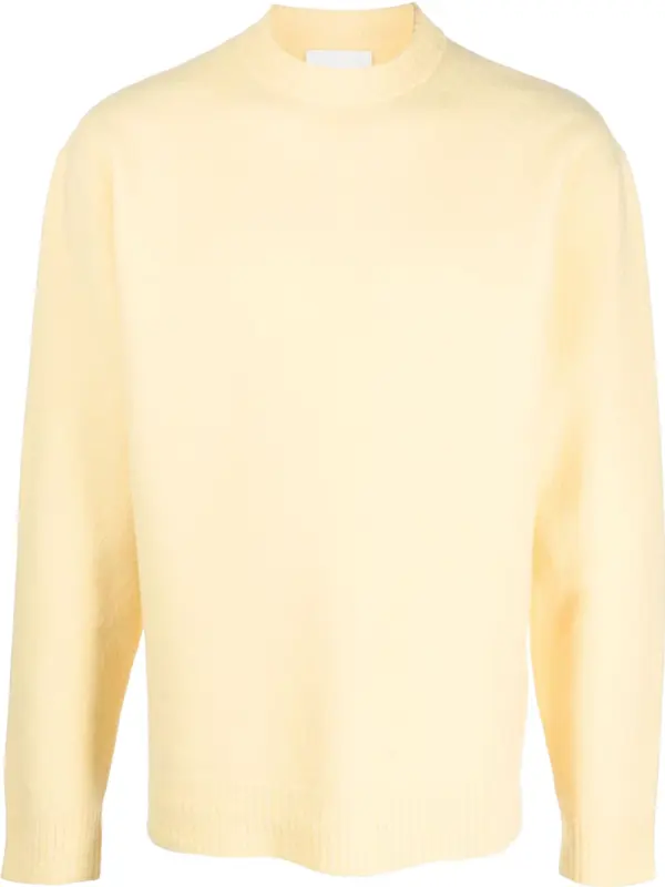 JIL SANDER Ribbed Trim Wool Jumper - Yellow