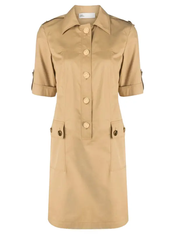 Tory Burch Camp Mini Shirt Dress - Neutrals