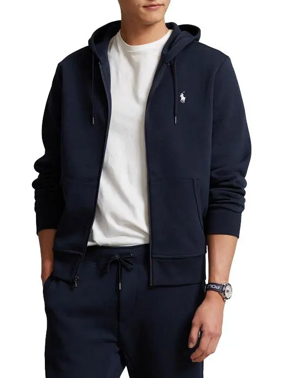 Ralph Lauren Double Knit Zip-up Hoodie - Aviator Navy