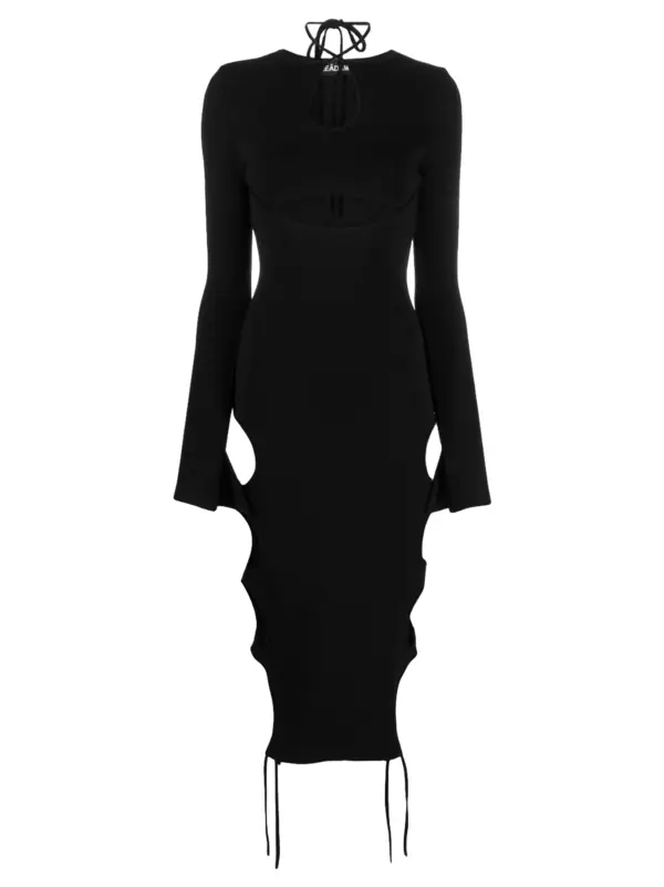 ANDREĀDAMO Cut-out Detail Knitted Dress - Black