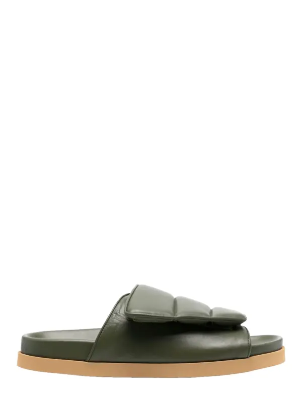 GIABORGHINI Open-toe Padded Slides - Green
