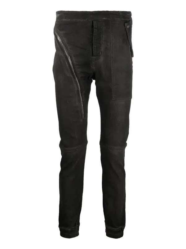 Rick Owens Slim-fit Jeans With Zip Detail - Black