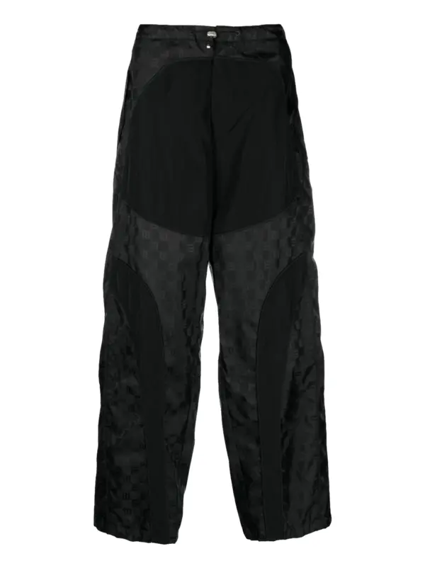 MISBHV Monogram Jacquard Wide-leg Trousers - Black
