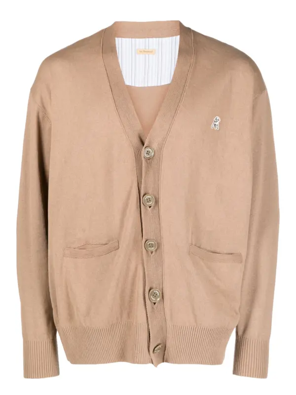 UNDERCOVERISM Logo-patch Cotton Cardigan - Brown