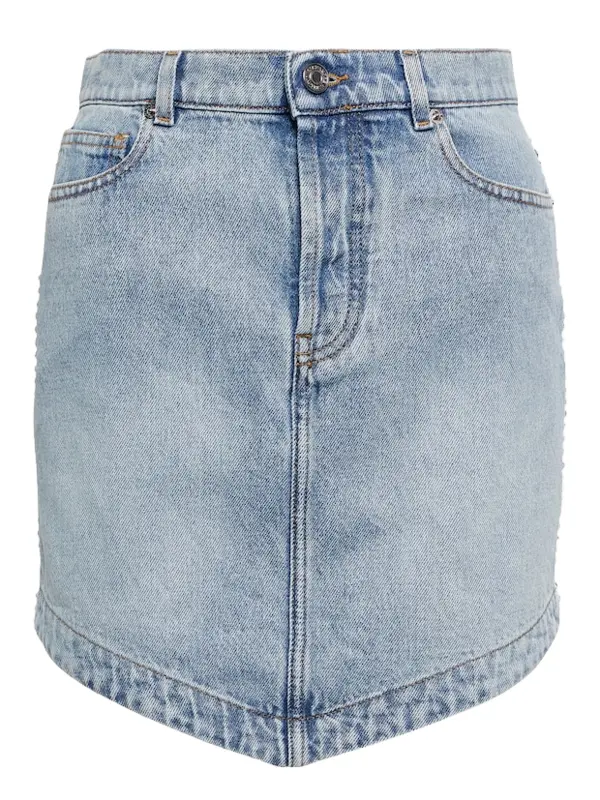 Alexandre Vauthier Embellished Denim Miniskirt - Blue