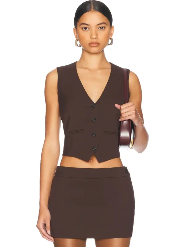 Wardrobe.NYC Tailored Vest - Dark Brown