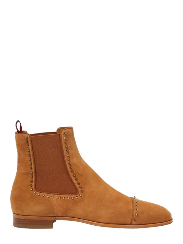 CHRISTIAN LOUBOUTIN Chelsea Cloo Suede Boots - Brown