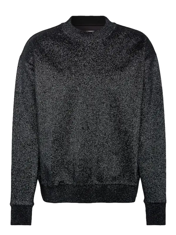 JIL SANDER Metallic Crewneck Sweater - Black