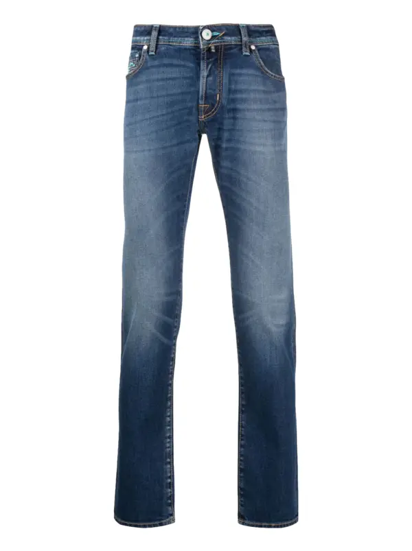Jacob Cohen Embroidered-logo Slim-fit Jeans - Blue