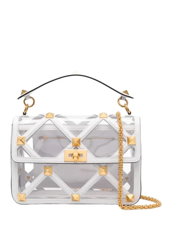 Valentino Garavani Medium Roman Stud Crossbody Bag - White