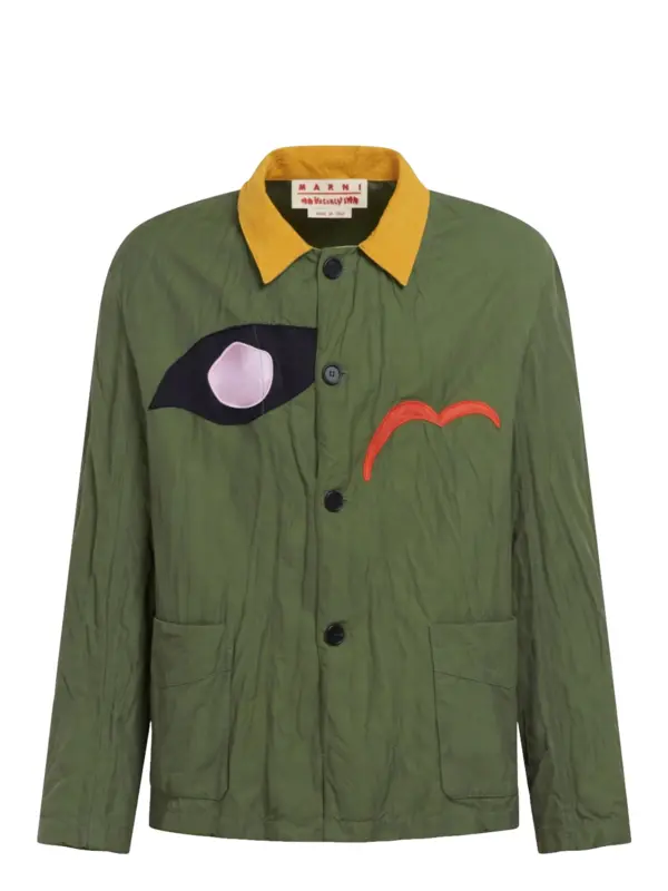 Marni Logo-patch Shirt Jacket - Green