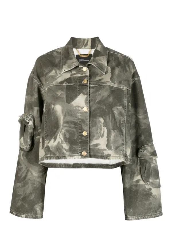 Blumarine Abstract-print Jacket - Grey